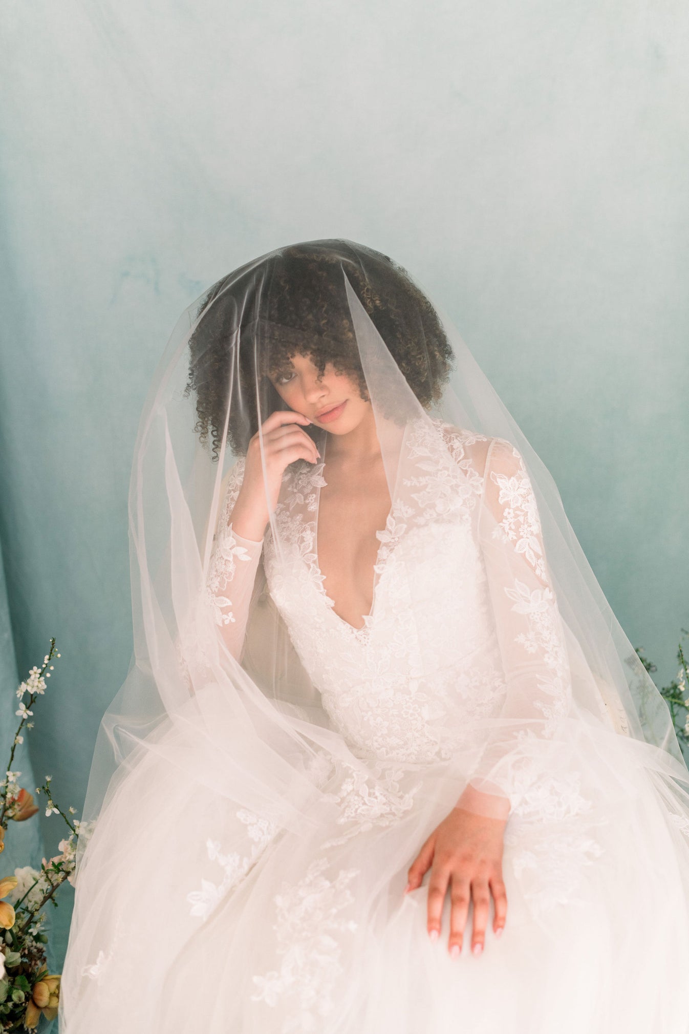 Drop veil - Soft tulle wedding veil - French tulle veil – Tessa Kim