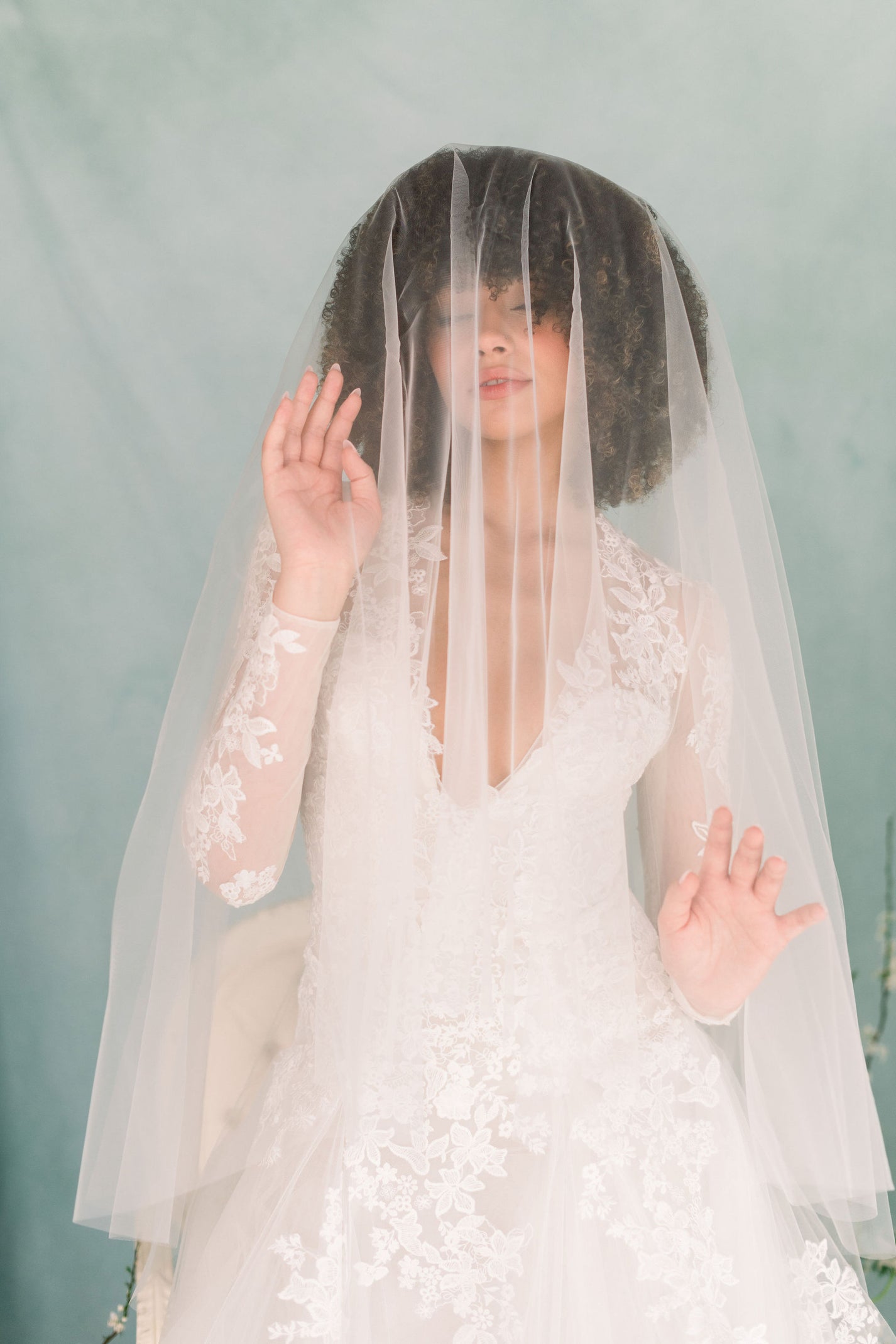 Drop veil - Soft tulle wedding veil - French tulle veil – Tessa Kim