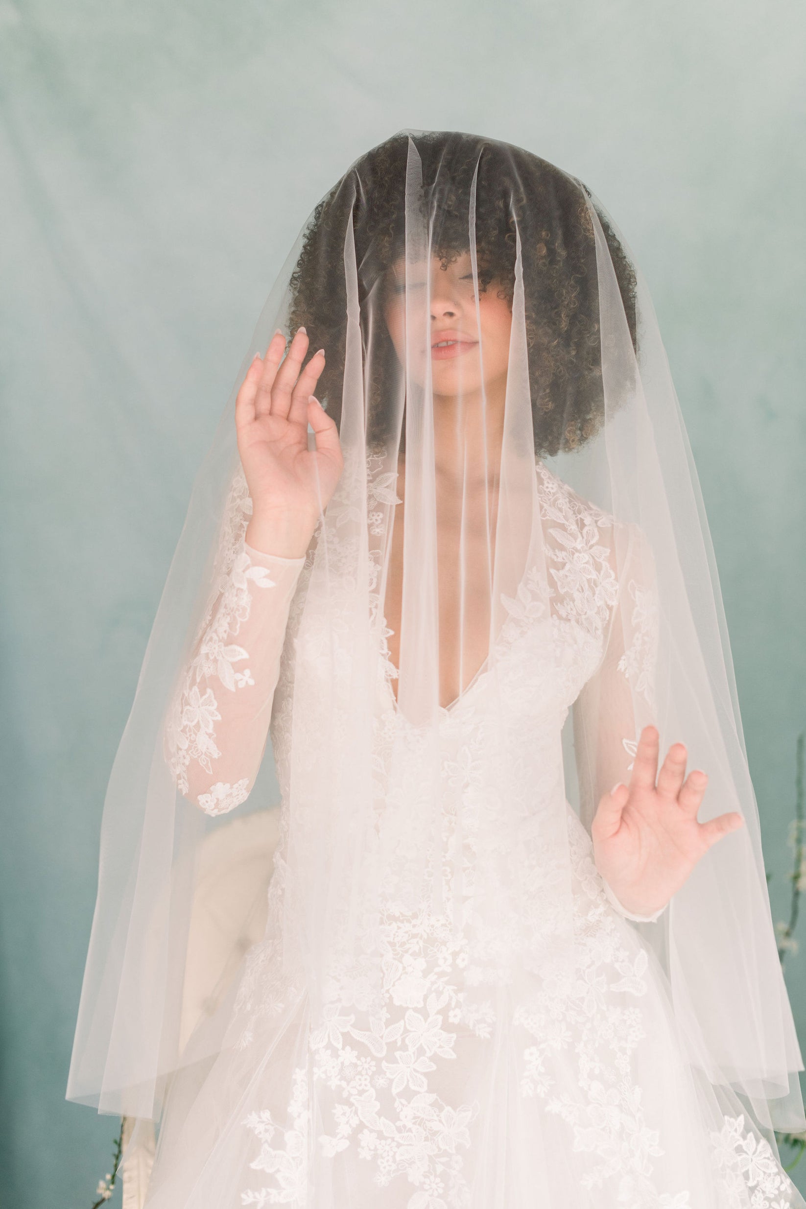 Drop veil - Soft tulle wedding veil - French tulle veil – Tessa Kim