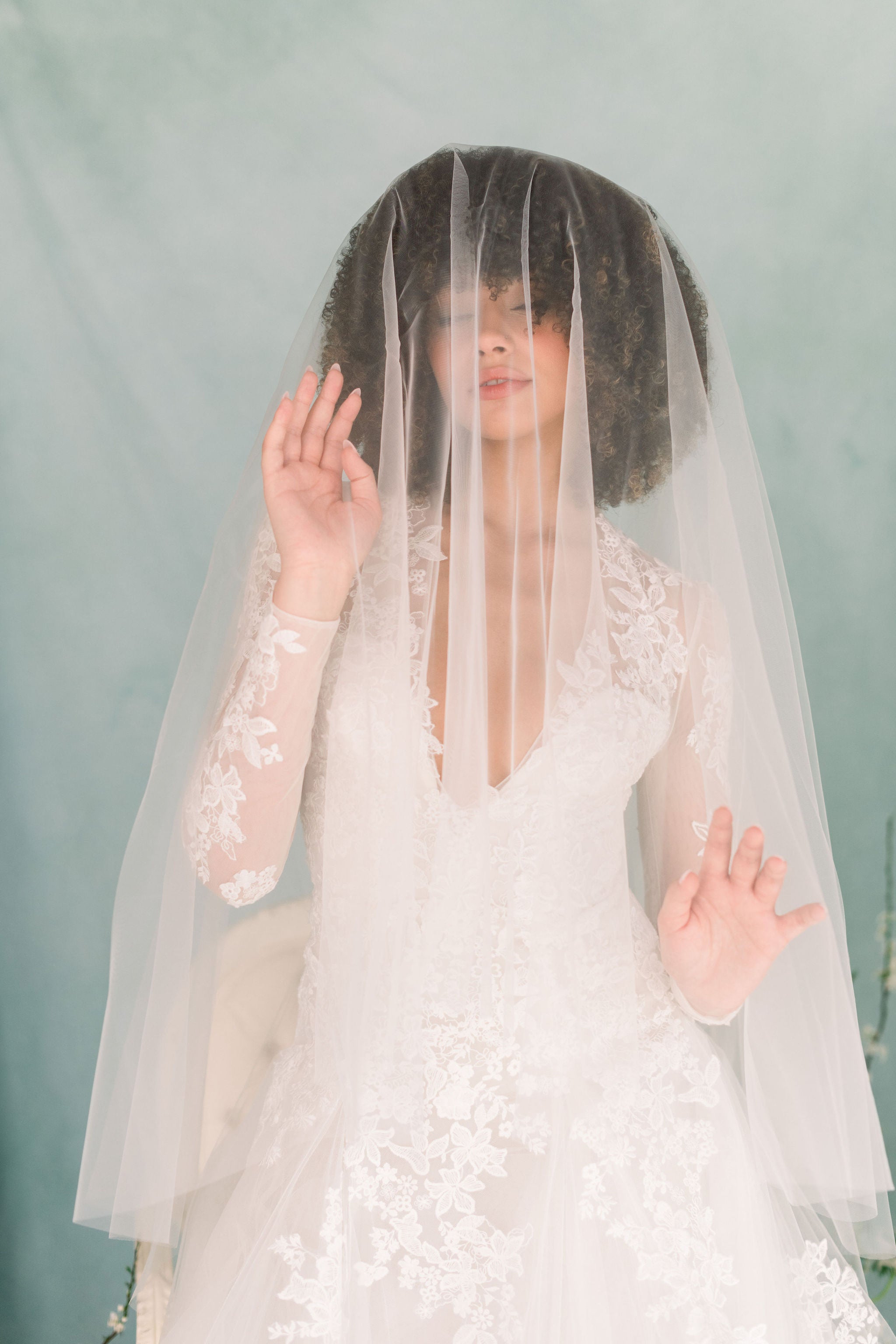Drop veil - Soft tulle wedding veil - French tulle veil – Tessa Kim
